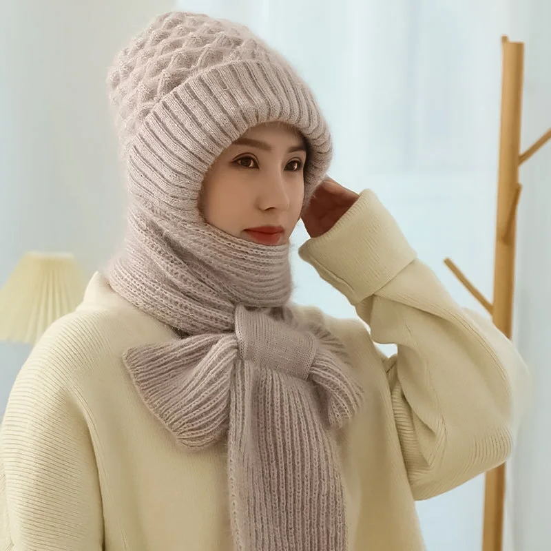 Women's Winter Integrated Ear Protection Windproof Cap Scarf – Belro