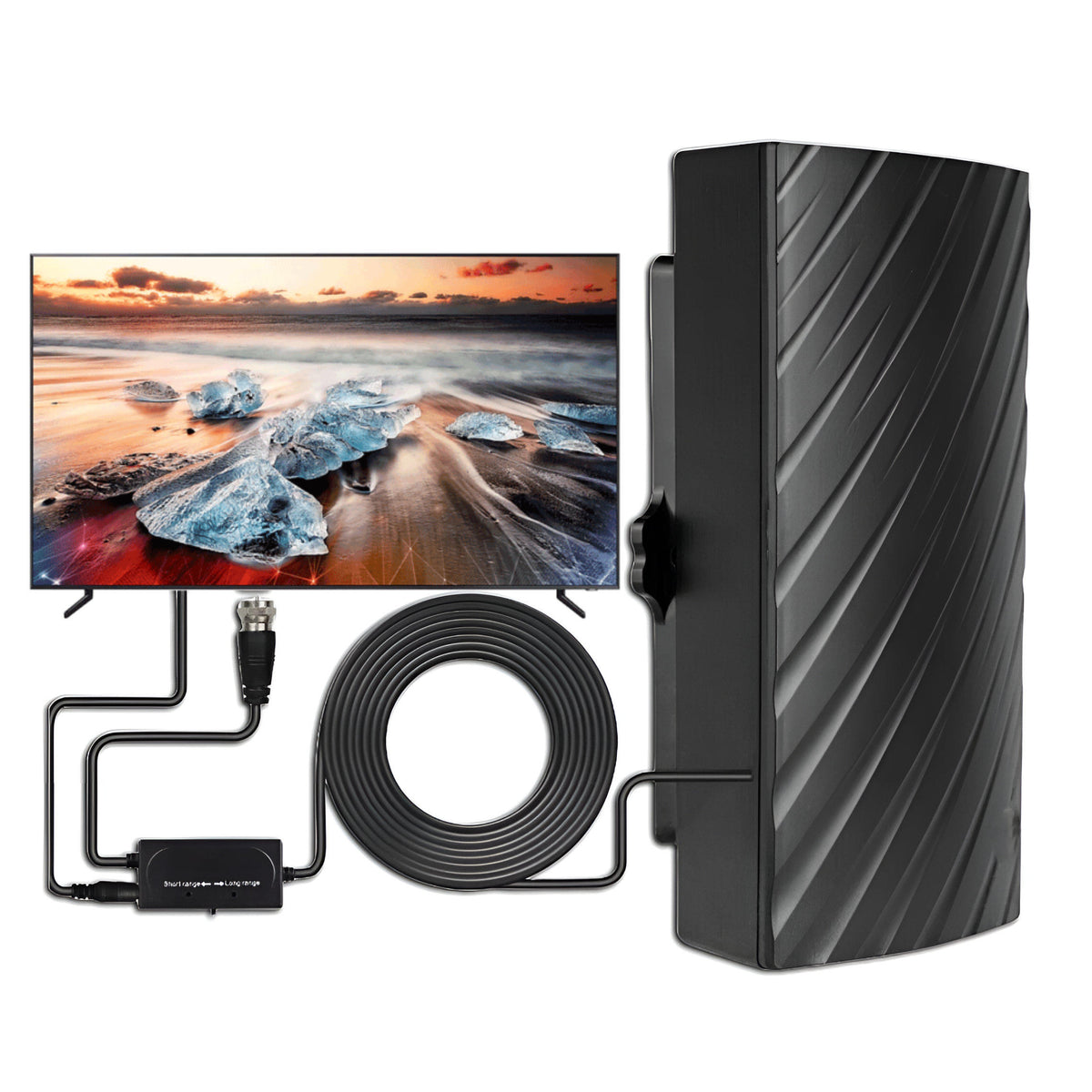 Long Distance 2025 Indoor Outdoor Antenna Box Edition HDTV Amplified 4 ...